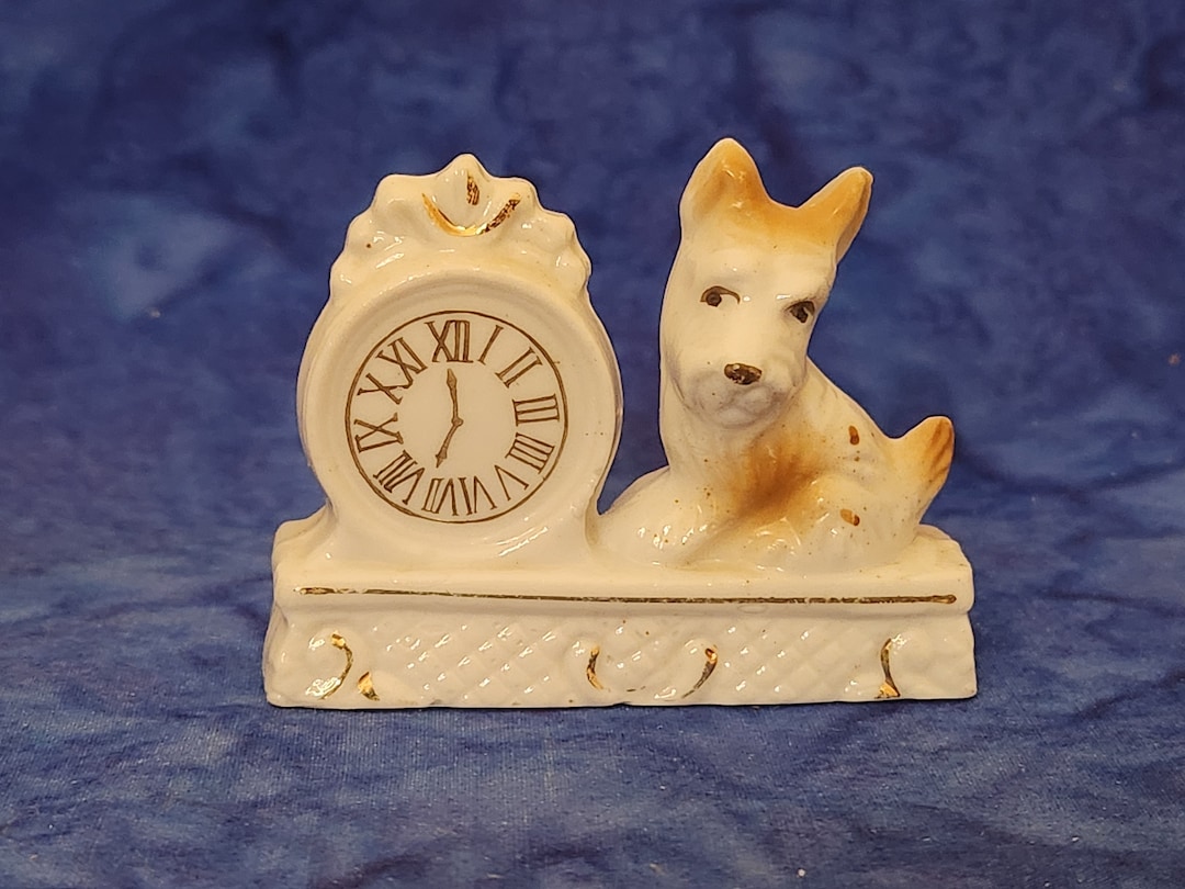 1950s Occupied Japan Dog With Clock 2 Inch Tall, Gift for Antique ...