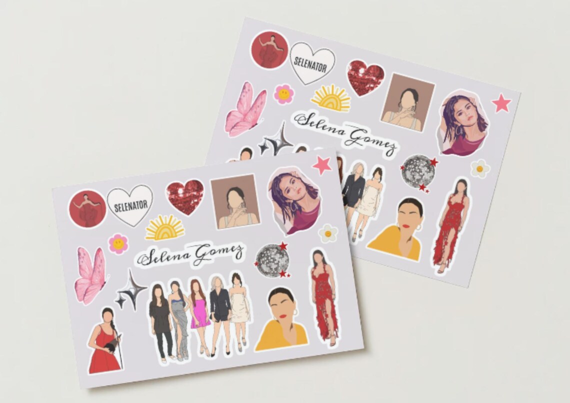 Selena Gomez Stickers/ Selena Gomez Printable Stickers/ Selena Gomez ...