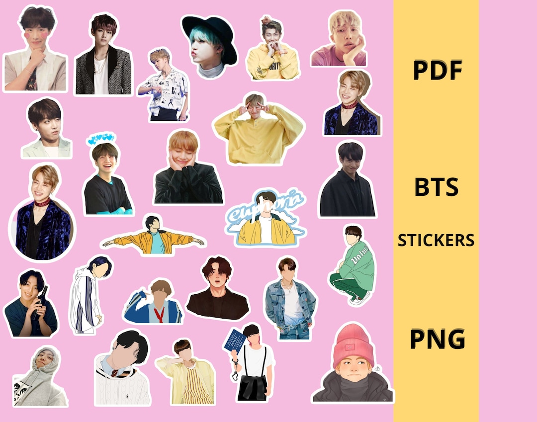 BTS Sticker Pack/ BTS Printable Stickers/ Bts Stickers 100 Pack/bts ...