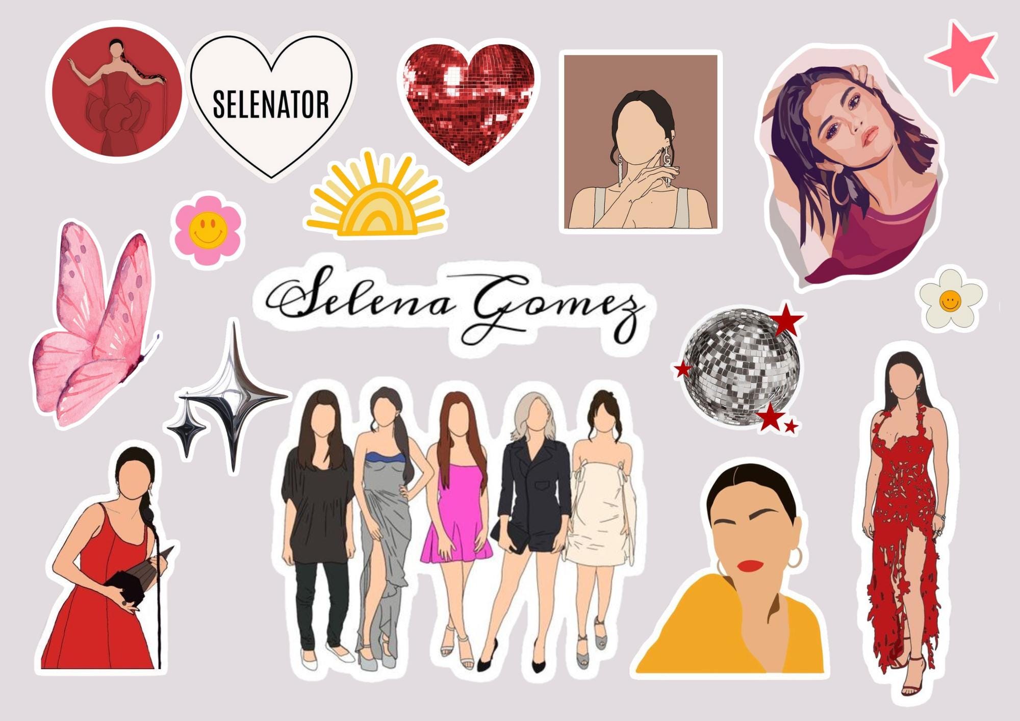 Selena Gomez Stickers/ Selena Gomez Printable Stickers/ Selena Gomez ...