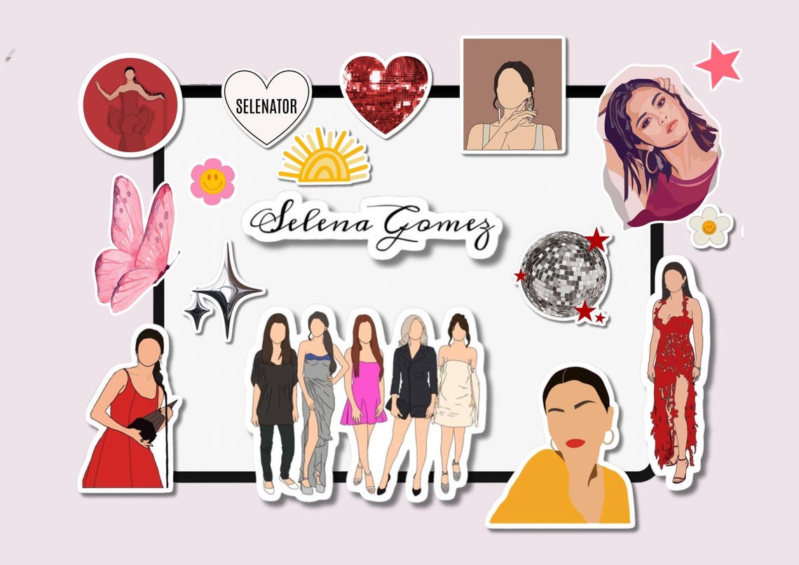 Selena Gomez Stickers/ Selena Gomez Printable Stickers/ Selena Gomez ...