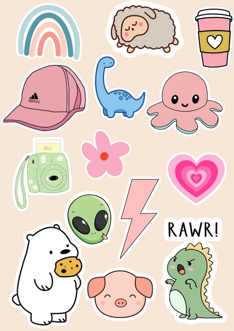 Digital Sticker Pack, Printable Stickers, Kawaii Stickers, Stickers for ...