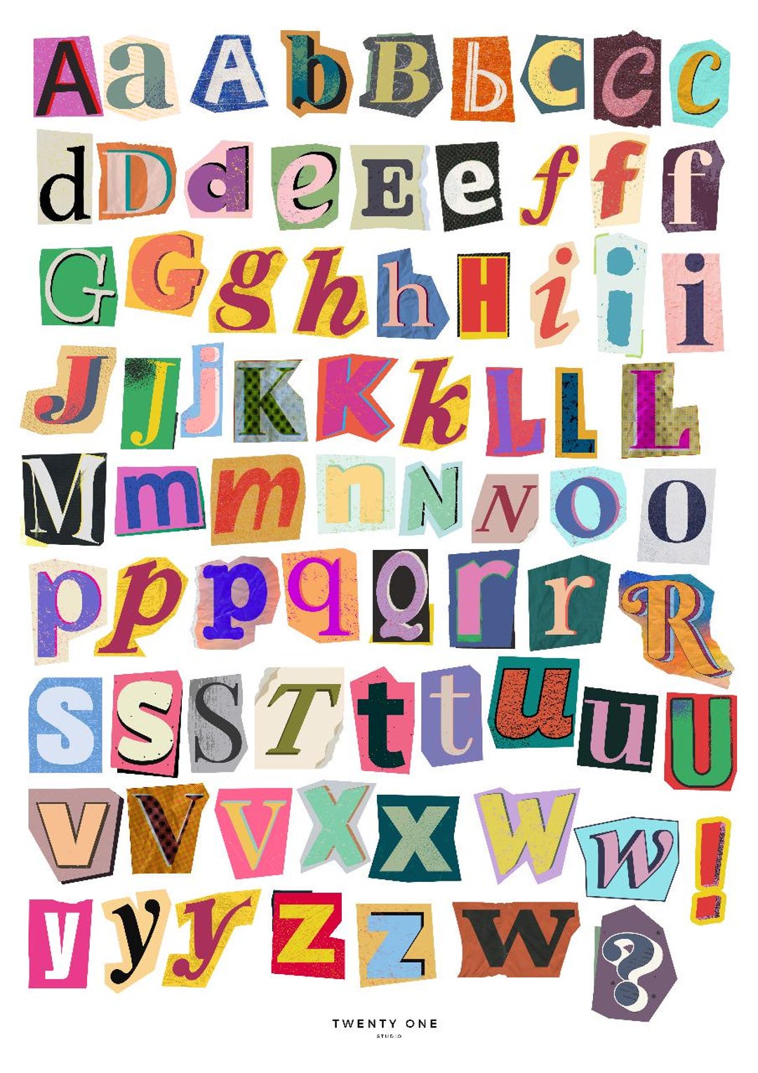 Alphabet Stickers/precut Alphabet Letters From Magazines/printable ...