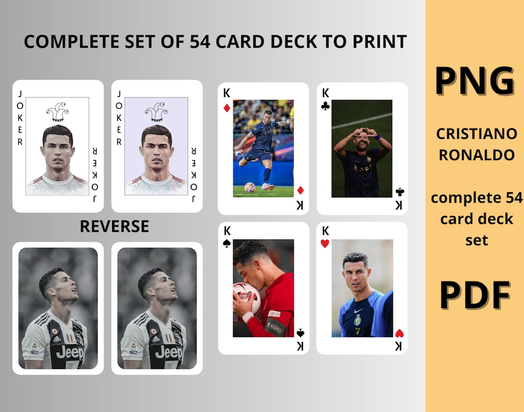 Soccer Card Game, Personalized Cristiano Ronaldo Playing Cards, Gift ...