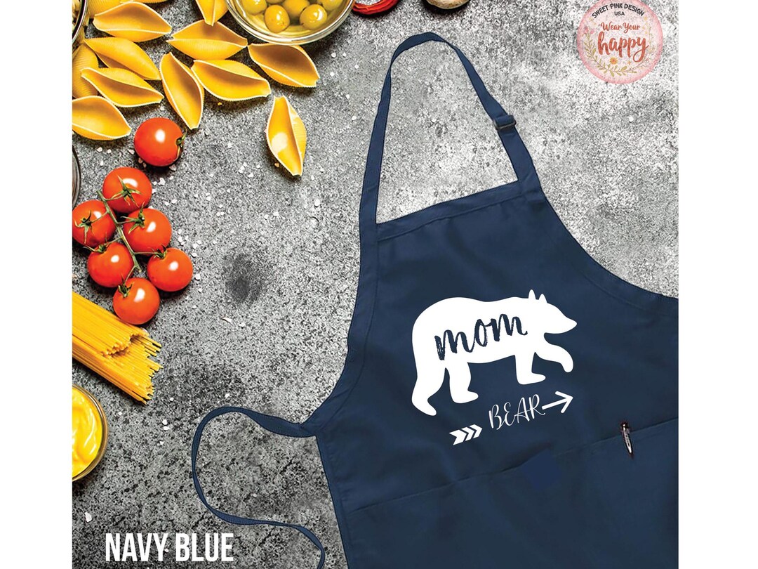 Custom Family Bear Aprons, Mom Bear Apron, Personalized Kitchen Apron ...