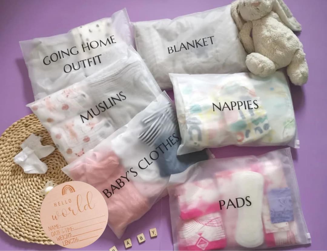 20 X Maternity Bag Organiser Pouches Baby Hospital Zip Lock Reusable ...