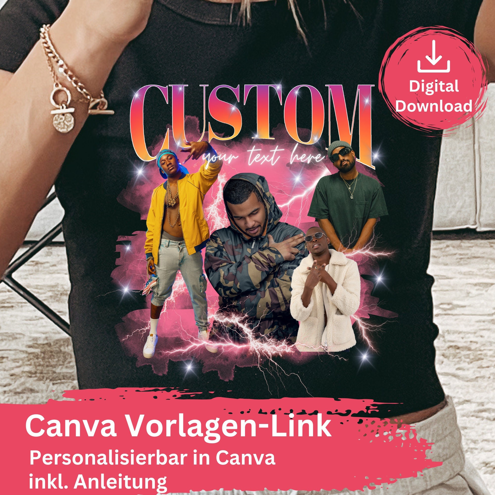 Bootleg Design Canva Vorlage Mit Anleitung | Trendiges Bootleg Design ...