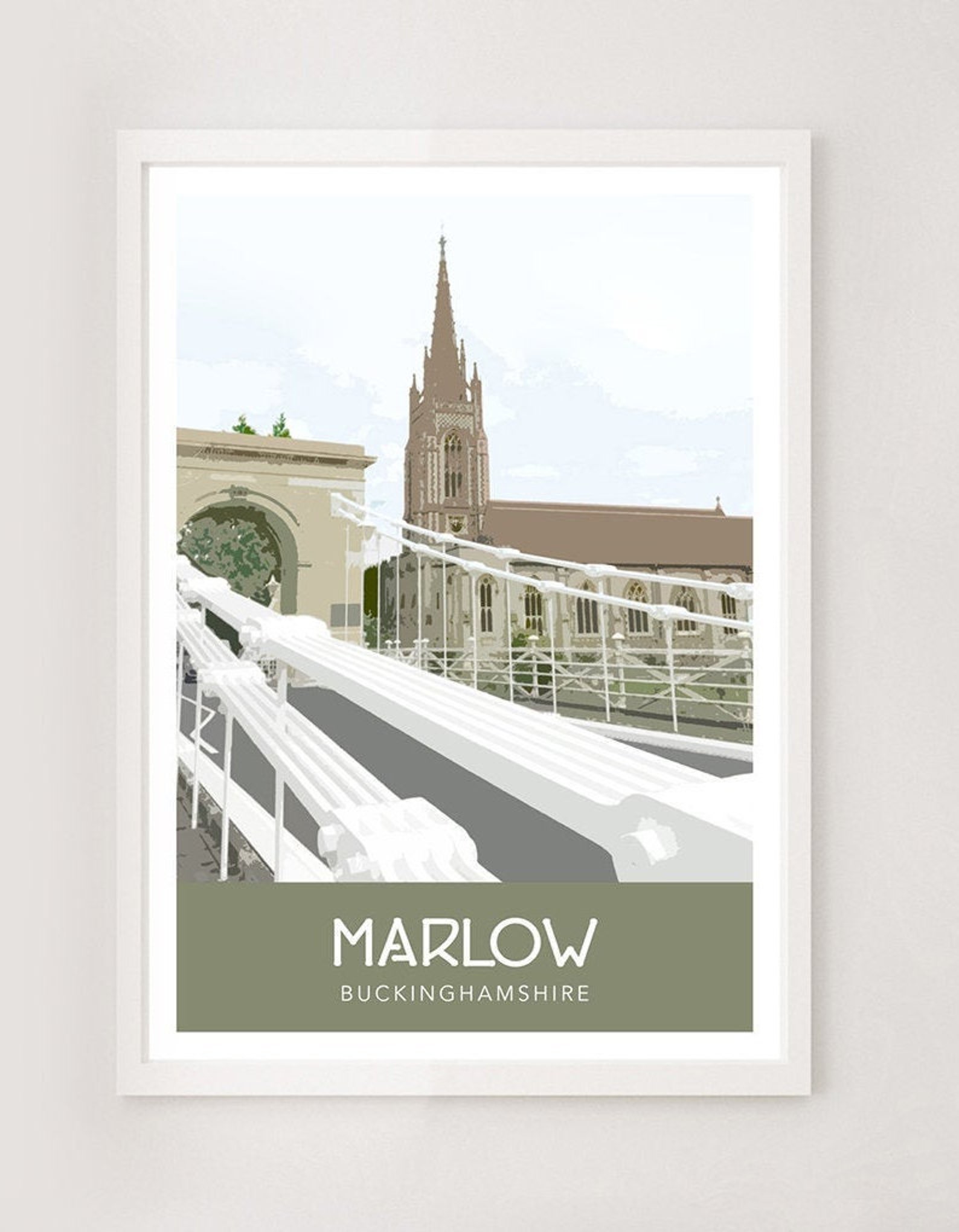 Marlow Buckinghamshire Print: Vintage Railway Style Travel Poster - Etsy