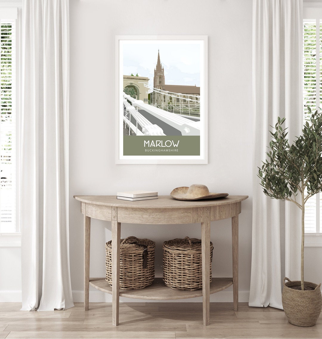 Marlow Buckinghamshire Print: Vintage Railway Style Travel Poster - Etsy