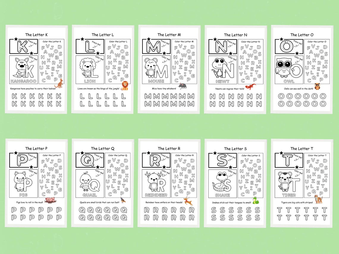 Alphabet Tracing & Coloring Pages Fun Printable Worksheets for Letter ...