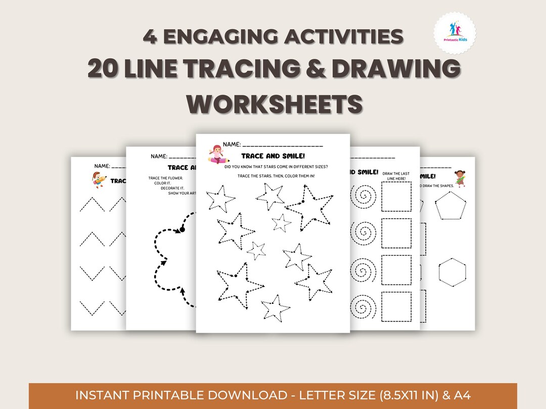 Fun Line Tracing & Drawing Worksheets Tracing Sheets Homeschool ...