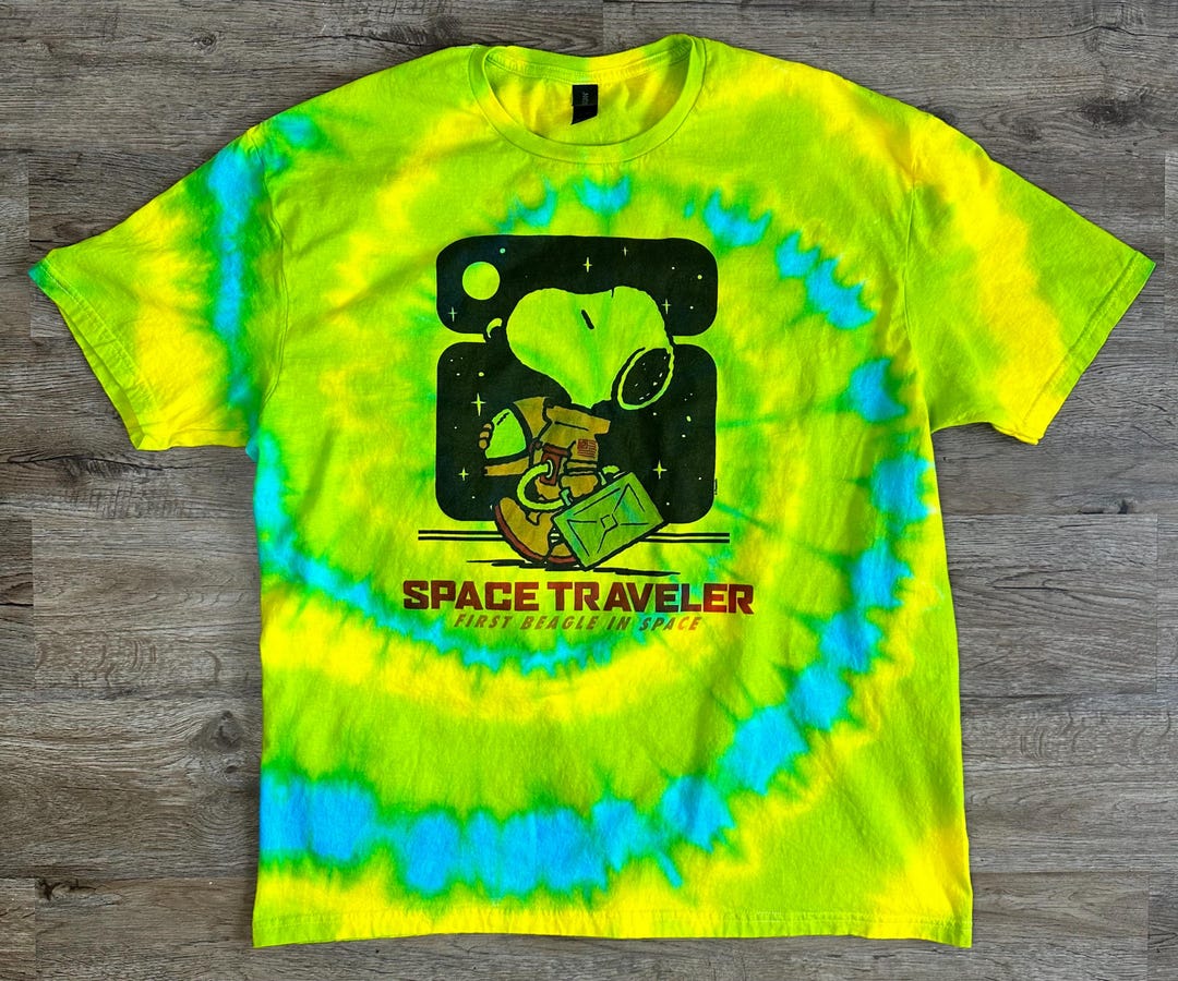 Made to Order Handmade Hand Dyed Tie Dye Peanuts Space Traveler Snoopy ...