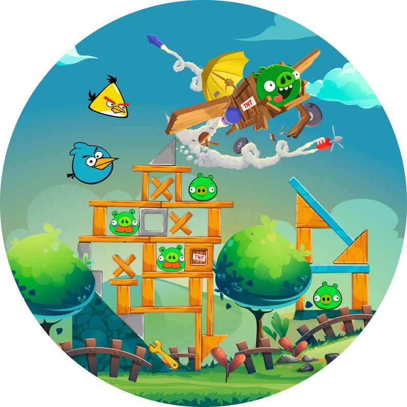 Angry Birds Printable Round Backdrop - Etsy