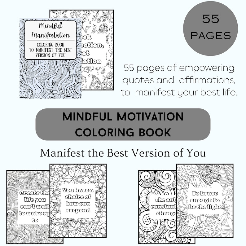Mindful Manifestation Coloring Book - Etsy