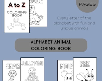 A to Z Animal Coloring Book - Etsy