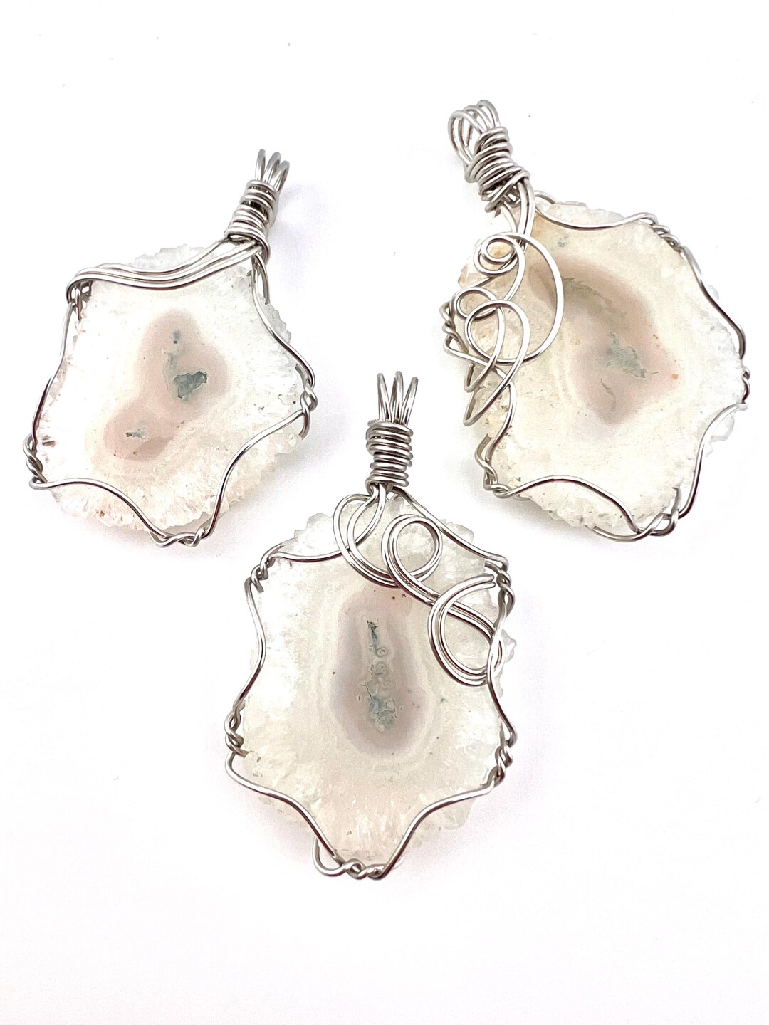 Solar Quartz Pendant Necklace Wire Wrap One of a Kind. Let It Snow ...