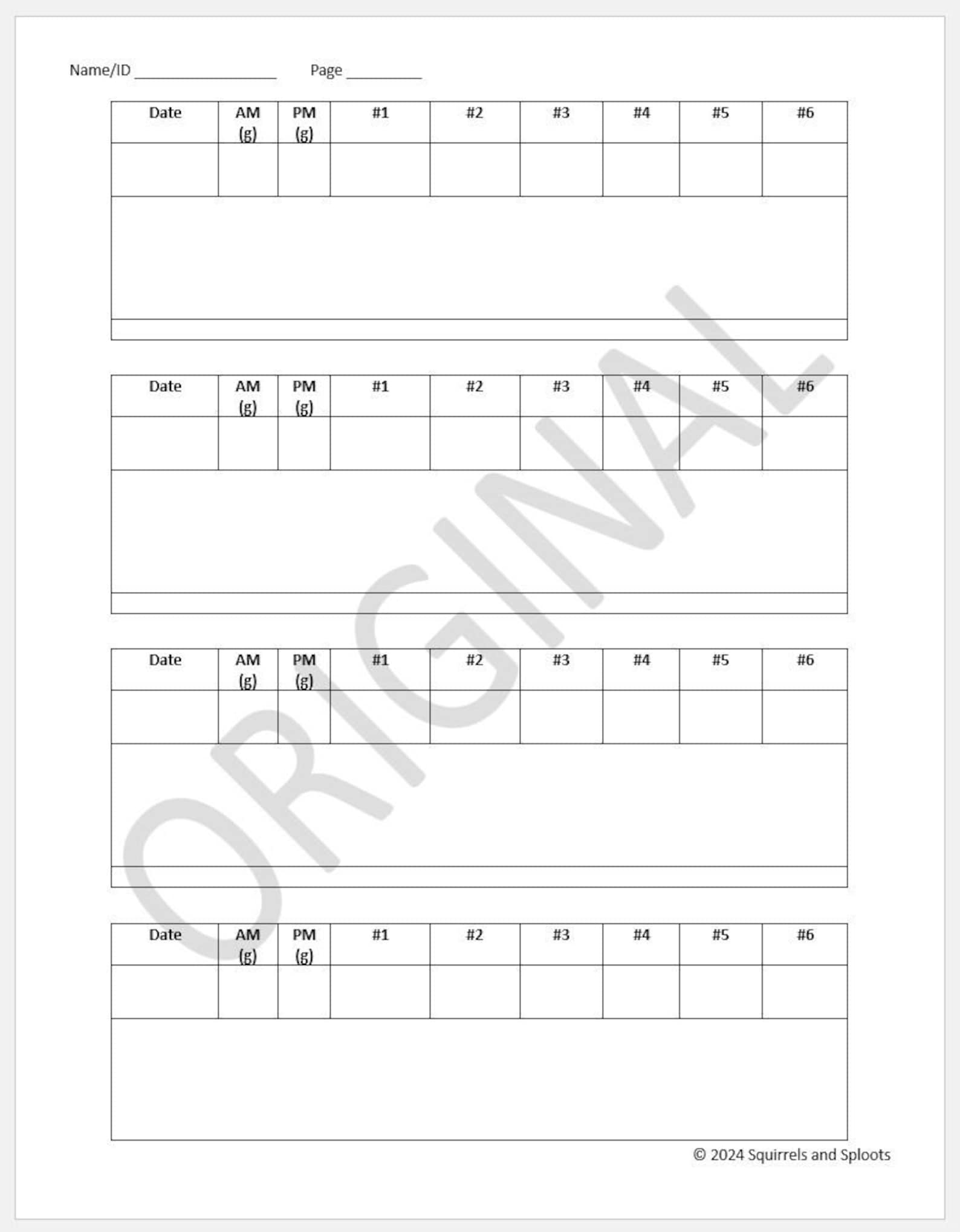 Wildlife Rehab Intake Form: Squirrel & Animal Care Record (templates ...