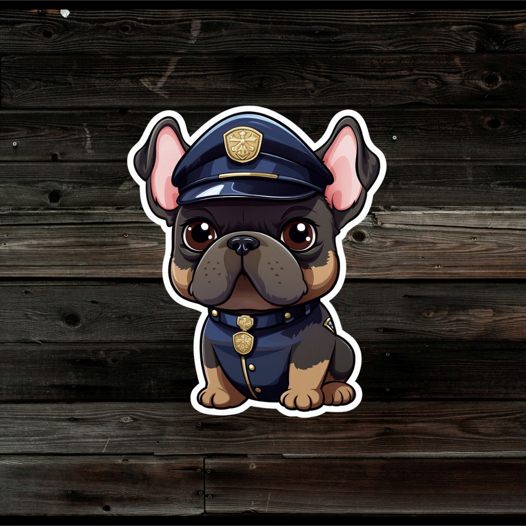 Police Officer French Bulldog Vinyl Sticker - Etsy