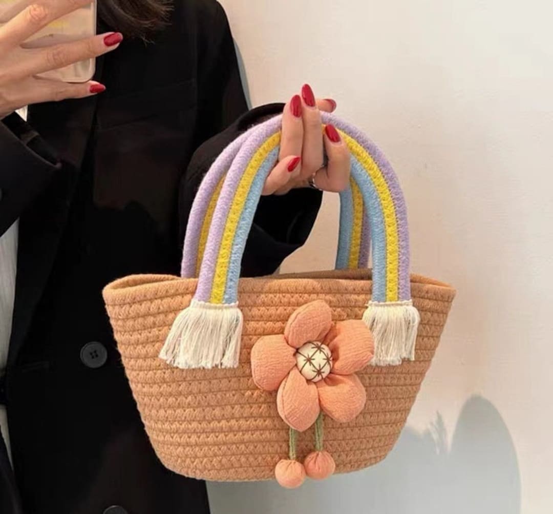 Cotton Rope Woven Cloud Bag, Portable Woven Bag, Everyday Versatile ...