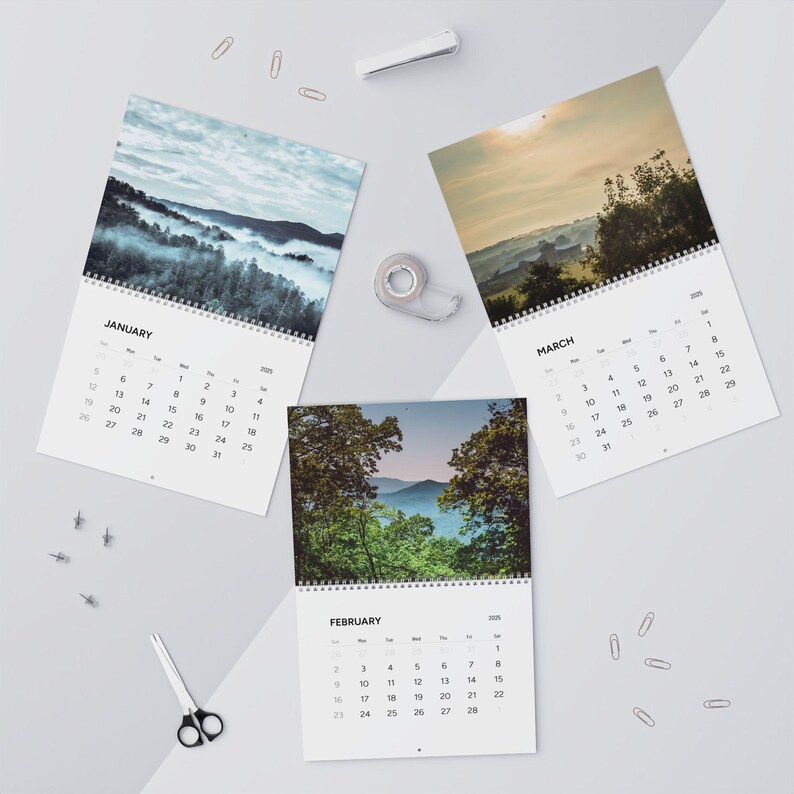 2025 Wall Calendar Scenic Photographs for Home Office Decor, Gift for ...