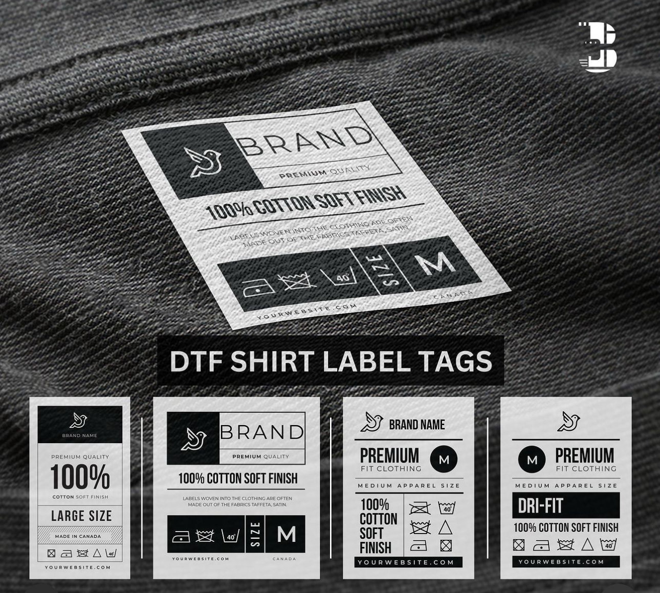 Full-color Iron-on Heat Transfer for Tagless Neck Label, Clothing ...