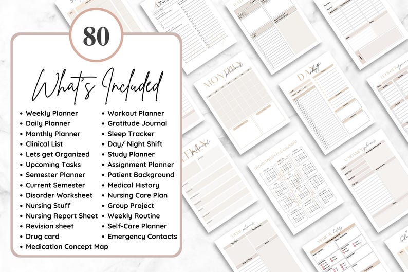 Nursing School Planner for Nurse Digital Planner Nursing Planner for ...