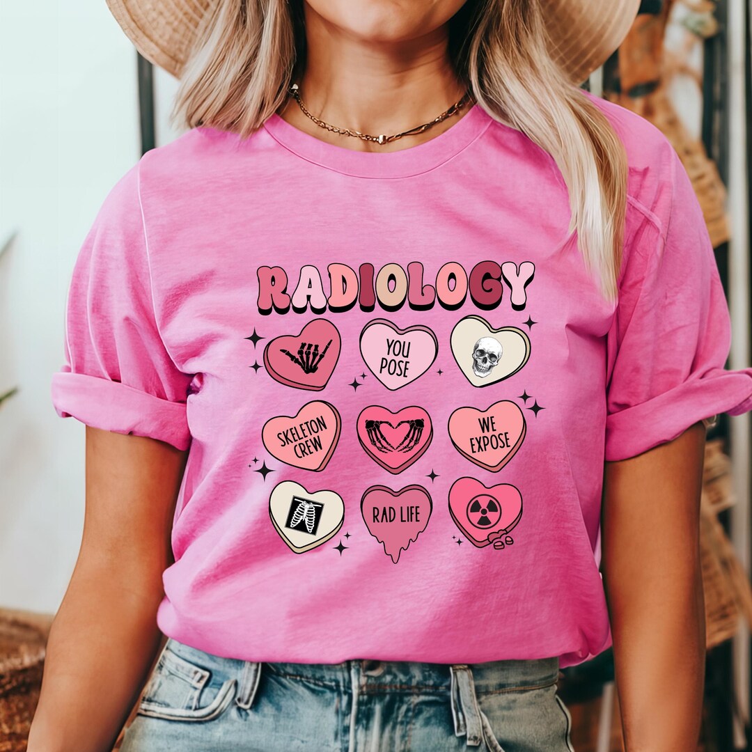 Radiology Valentine Candy Heart Shirt for Valentine X-ray Tech Gift Rad ...