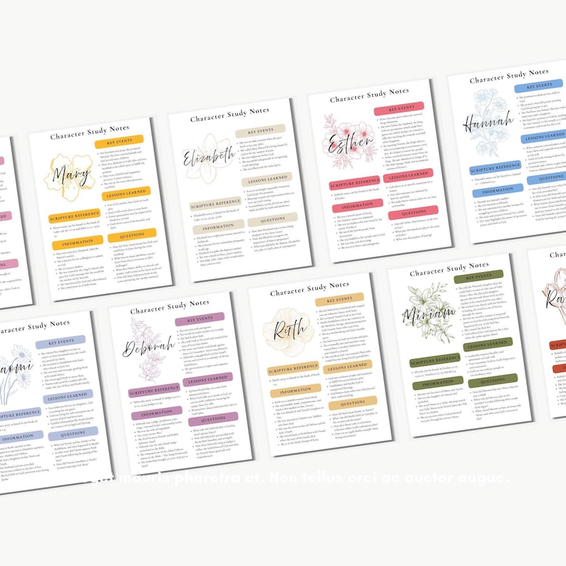 Women of the Bible Character Study Guide Printable Character Sheet ...
