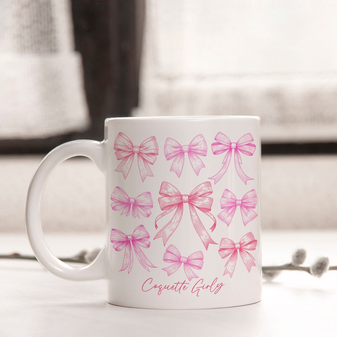 Pink Coquette Bow Mug 11oz Coffee Mug Aesthetic Gift Idea for Her Soul ...