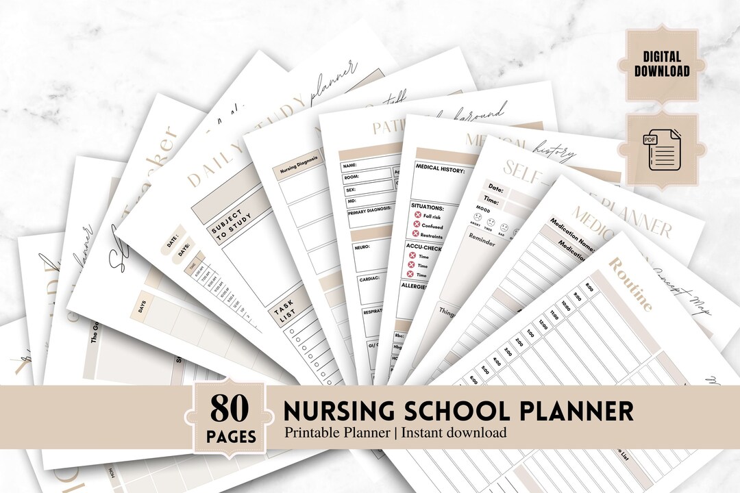 Nursing School Planner for Nurse Digital Planner Nursing Planner for ...