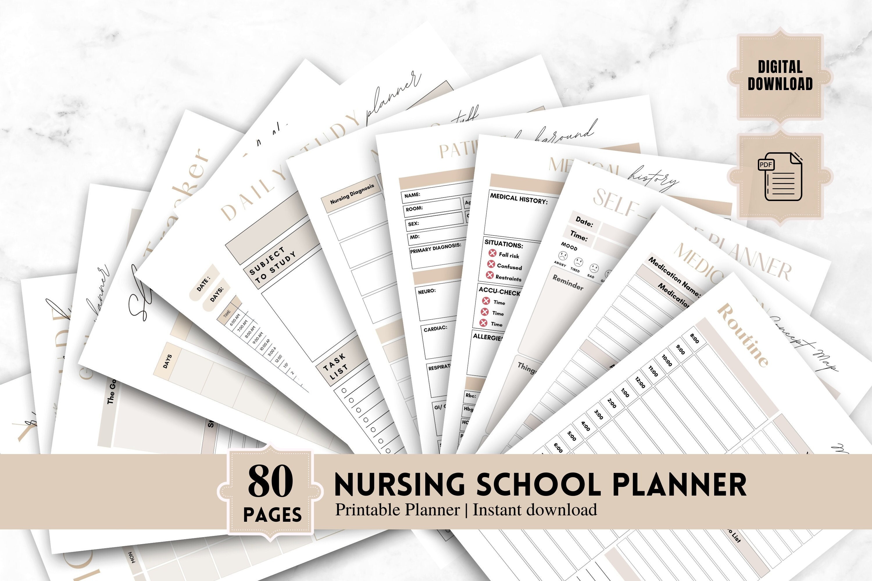 Nursing School Planner for Nurse Digital Planner Nursing Planner for ...