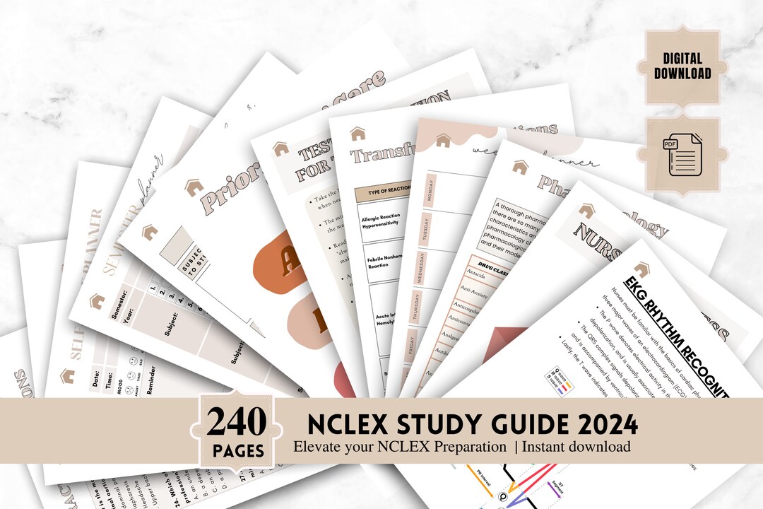 Nclex Study Guide Nclex RN Study Guide Nursing Notes Bundle Nclex Prep ...