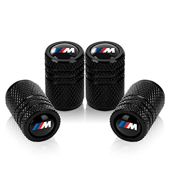 BMW M Sport Black Wheel Tyre Valve Dust Metal Caps Logo Valve Caps pack of 4