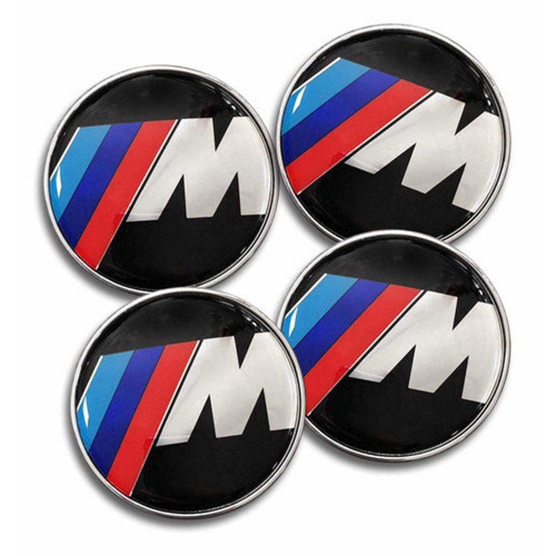 4 X BMW M SPORT Wheel Centre Caps Stickers 56mm 60mm 65mm Only Sticker ...