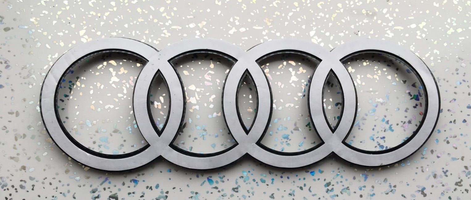AUDI Gloss Black Badges Emblem Rings FRONT & REAR A1 A3 A4 A5 273mm ...