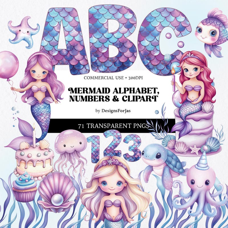 Mermaid Letters - Etsy