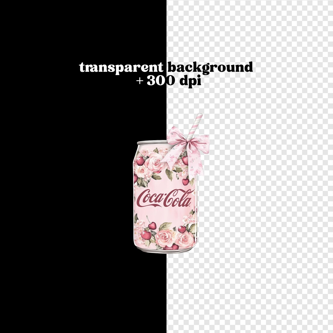 Coquette Coca Cola Can PNG: Pastel Pink Bow Clipart (digital Download ...