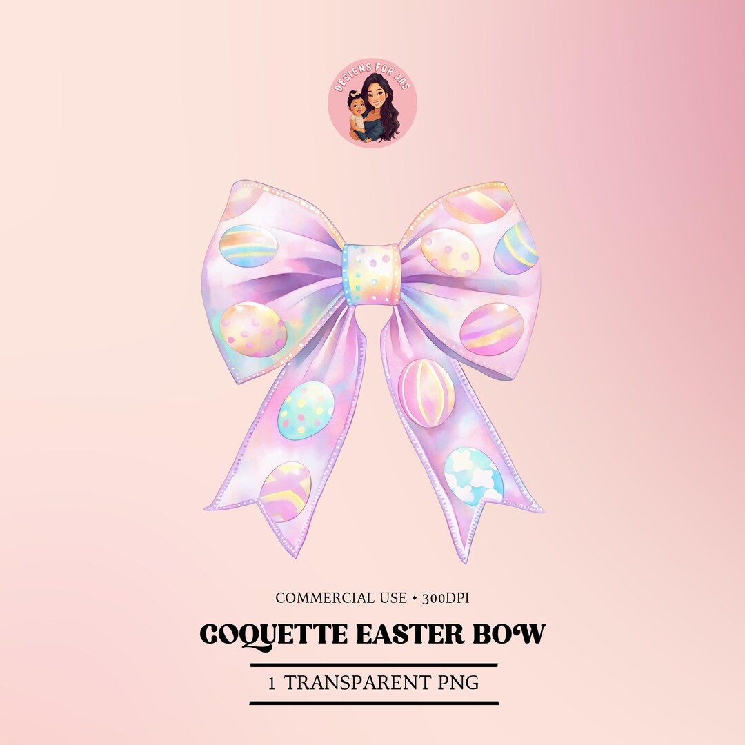Coquette Easter Bow PNG Pastel Easter Egg Bow PNG Easter Spring ...