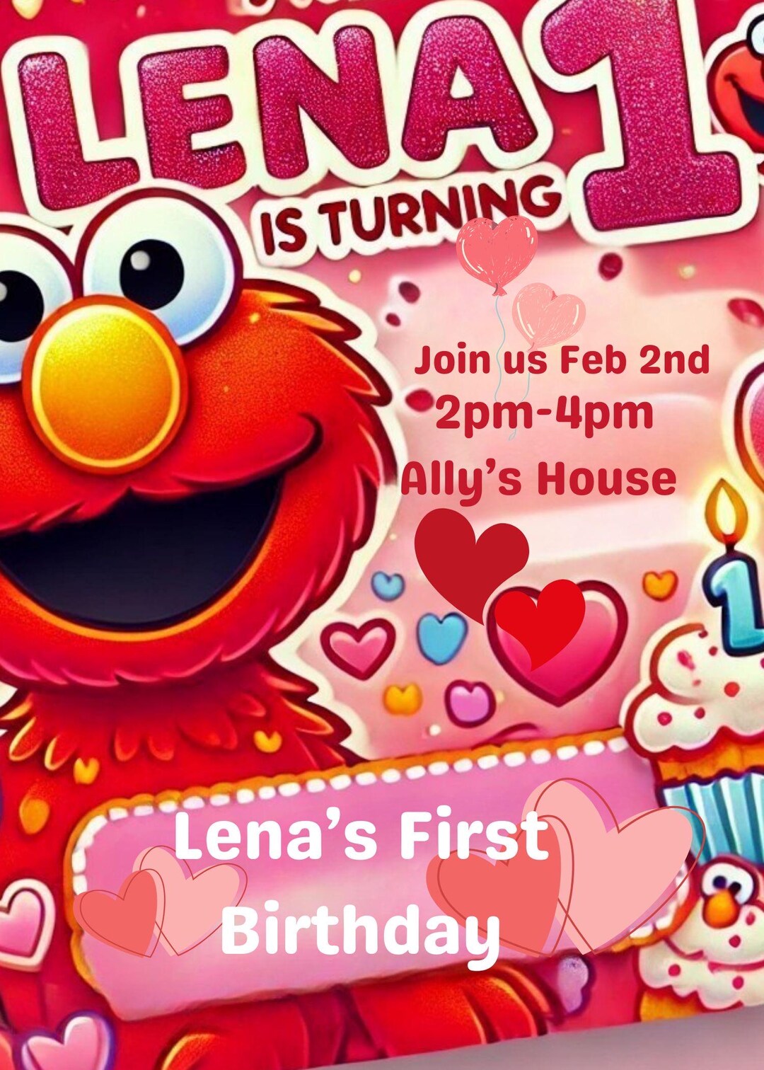 Editable Elmo Birthday Invitations - Etsy