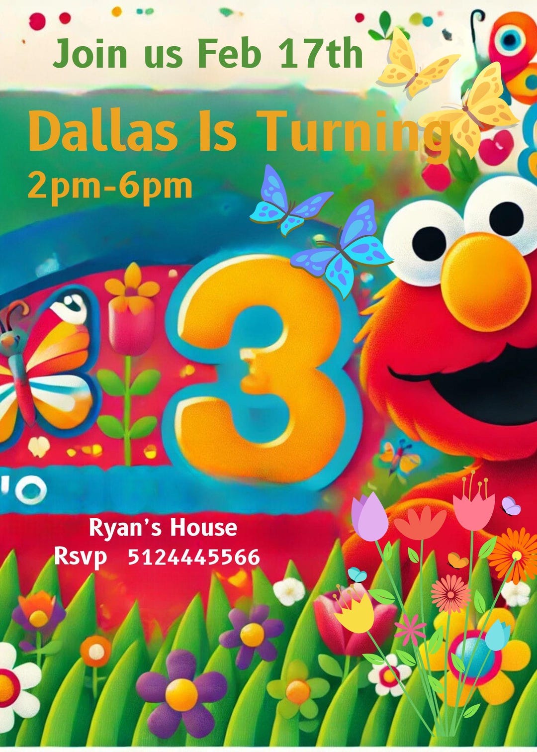 Elmo Birthday Invites Editable Kids - Etsy