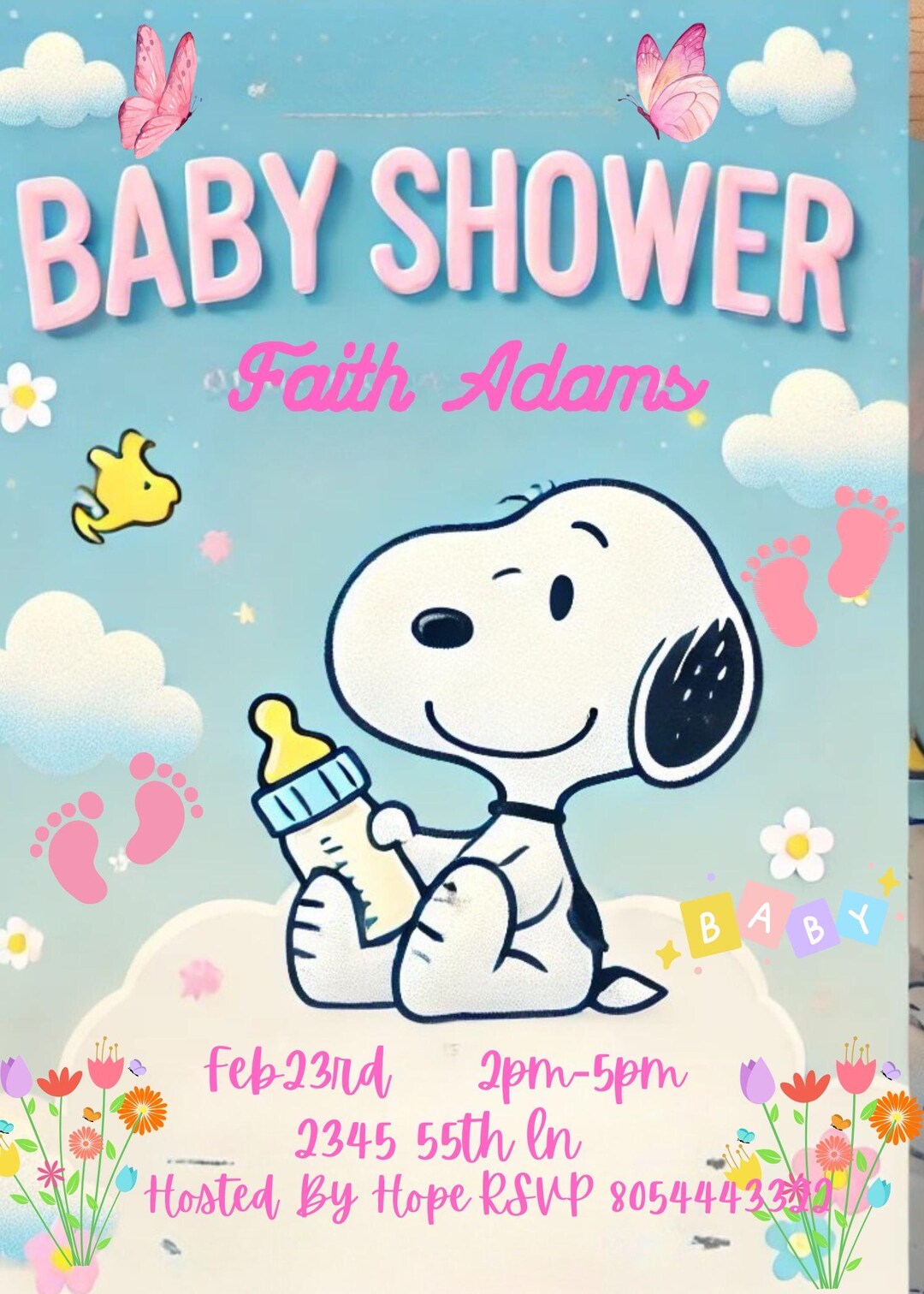 Editable Spring Baby Shower Invitations - Etsy