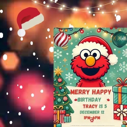 Editable Xmas Birthday Invitations - Etsy
