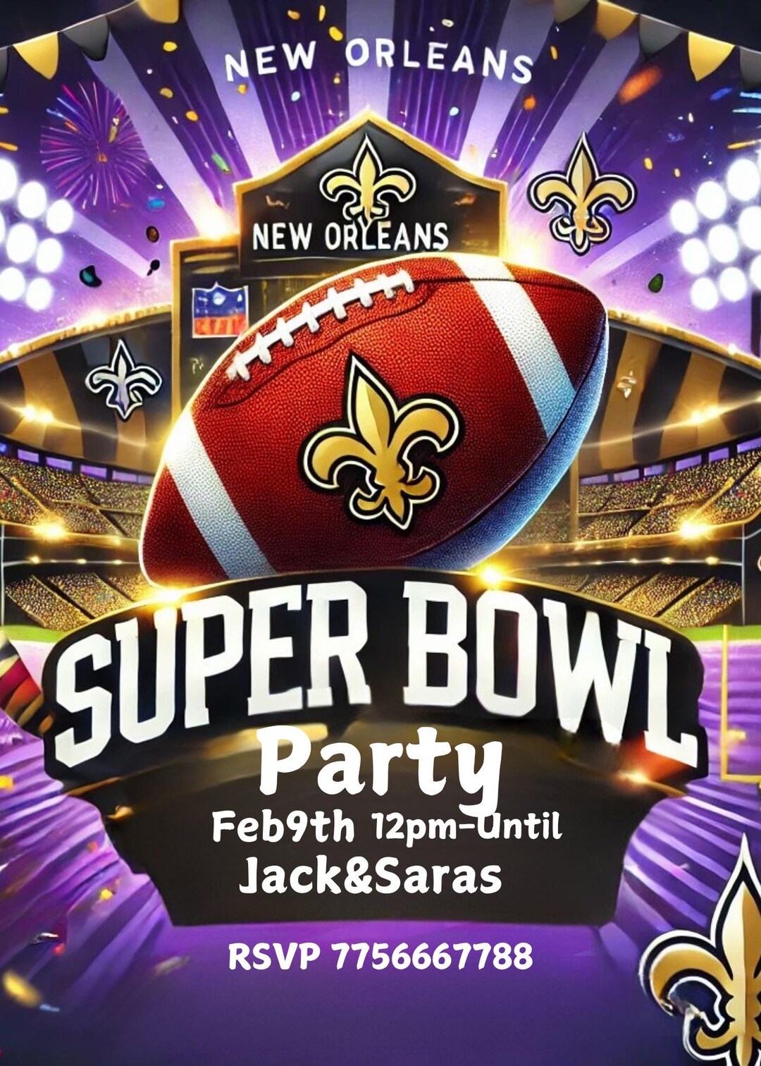 Editable Superbowl Party Invitation - Etsy