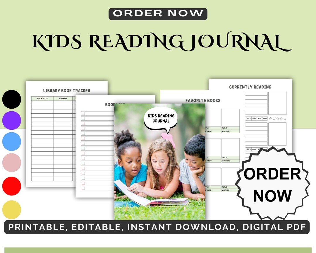 Kids Reading Journal, Adventures Ultimate Journal for Kids, Editable ...