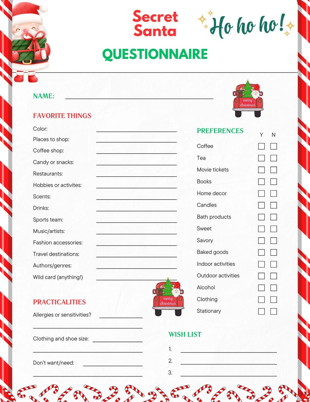 Santa Wish List - Etsy