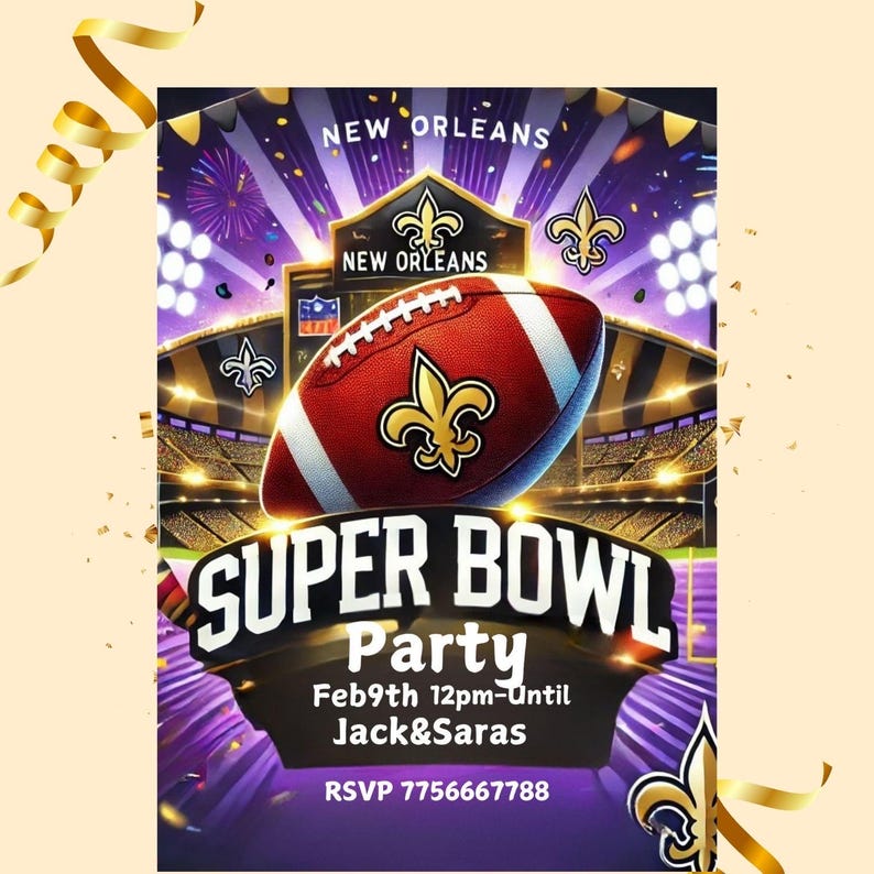 Editable Superbowl Party Invitation - Etsy