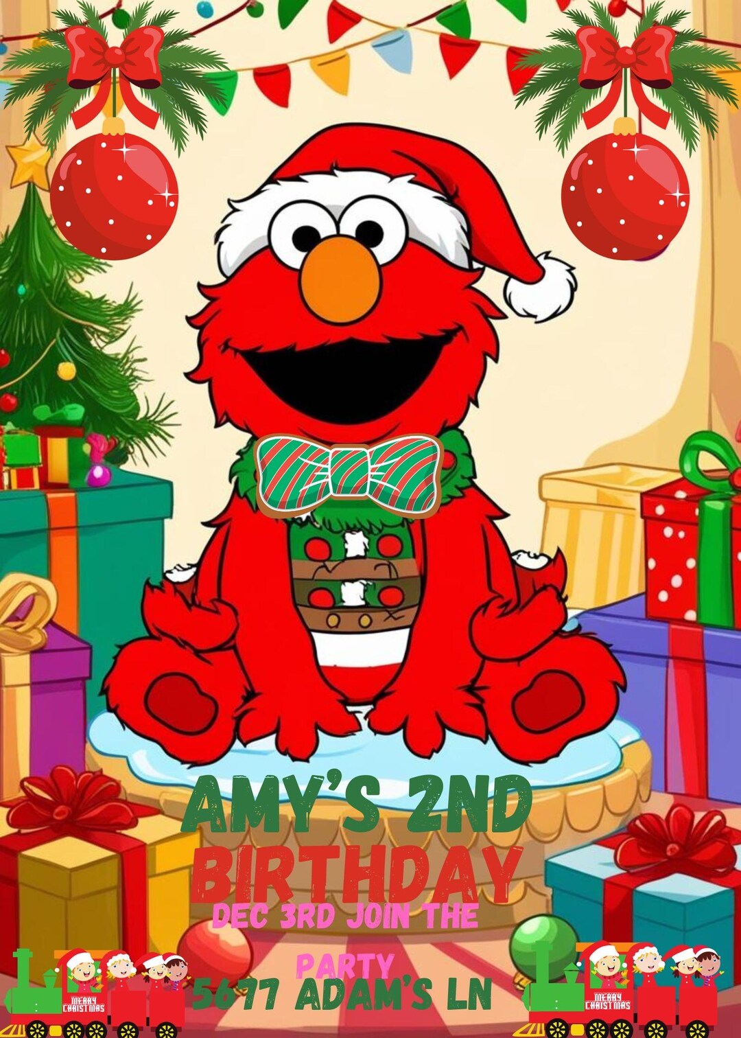 Editable Elmo Birthday Invitations - Etsy