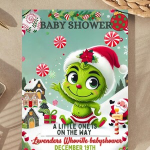 Baby Grinch Whoville Baby Shower Invites Editable - Etsy