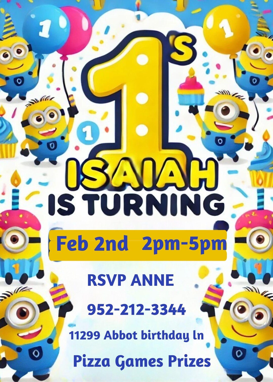 Editable Minions Birthday Party Invites - Etsy
