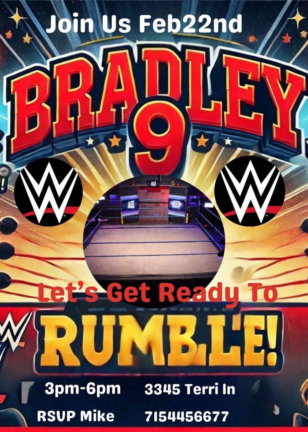 WWE Editable Birthday Invitations - Etsy